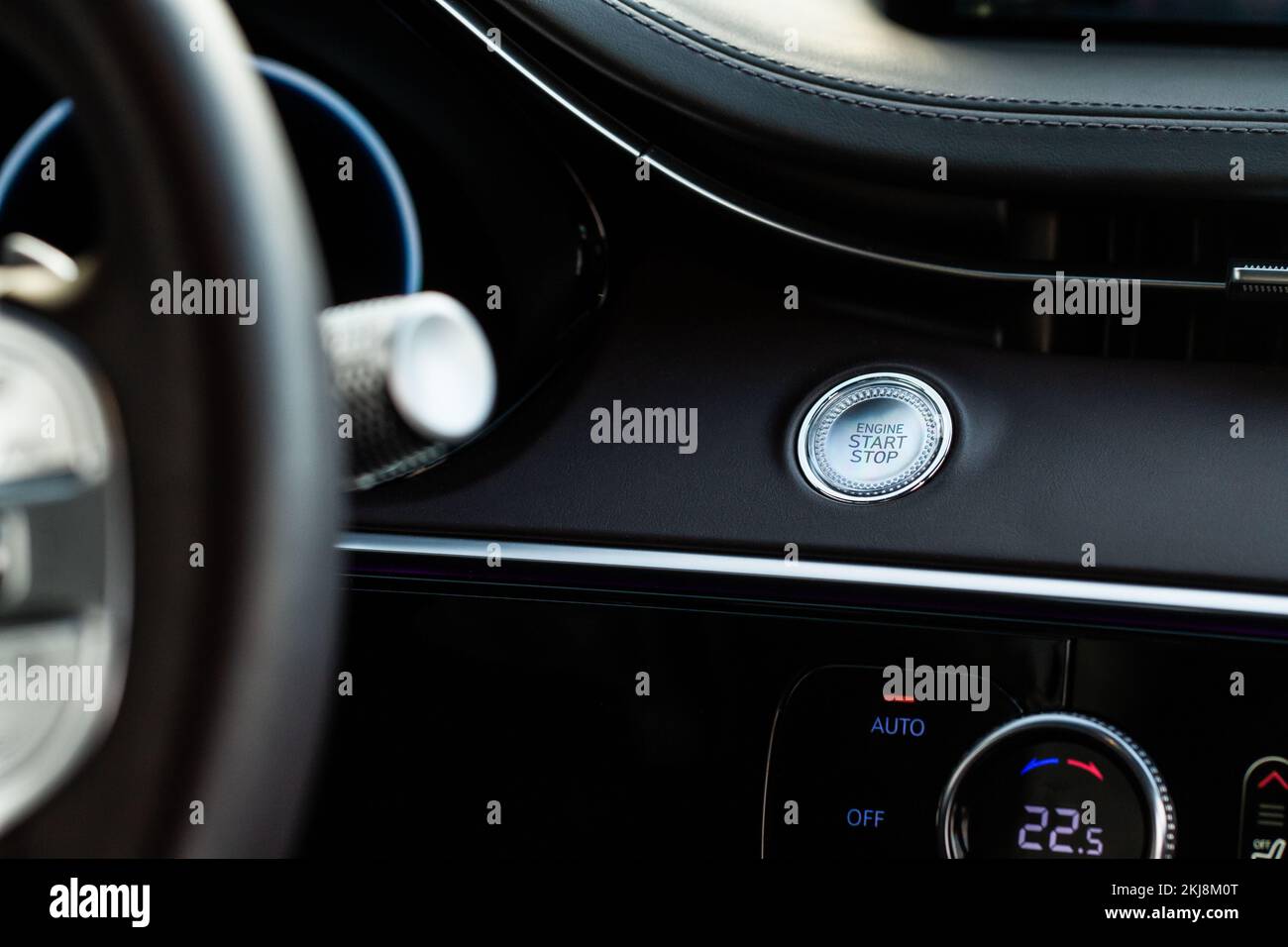 Engine start button. Close up engine car start stop button. Modern car ... Engine start button. Close up engine car start stop button. Modern car ...