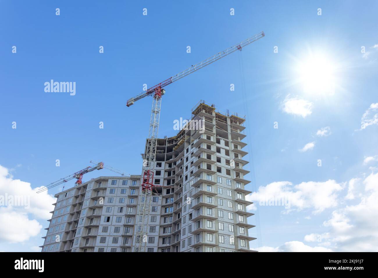 Residential complex real estate, under construction areas with high ...