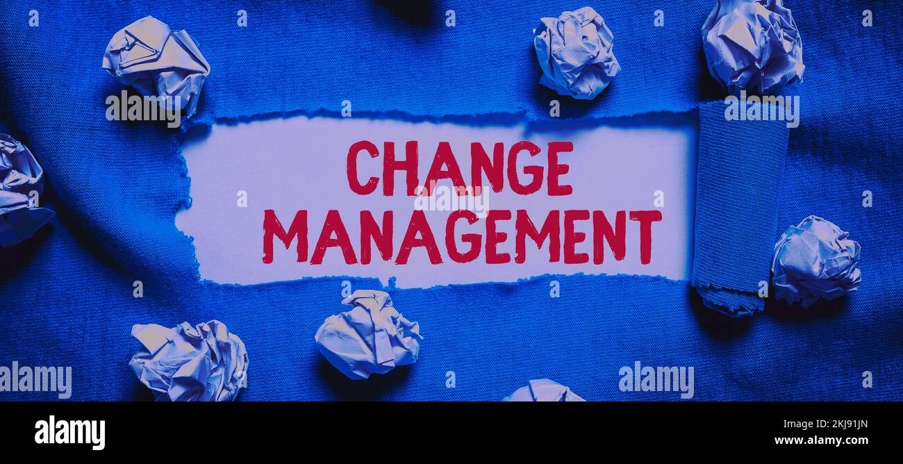 Text caption presenting Change Management. Word for Replacement of ...