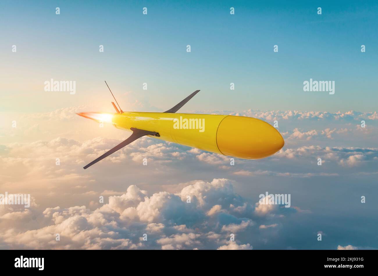 Radio-controlled homing rocket with acceleration flies at high altitude ...