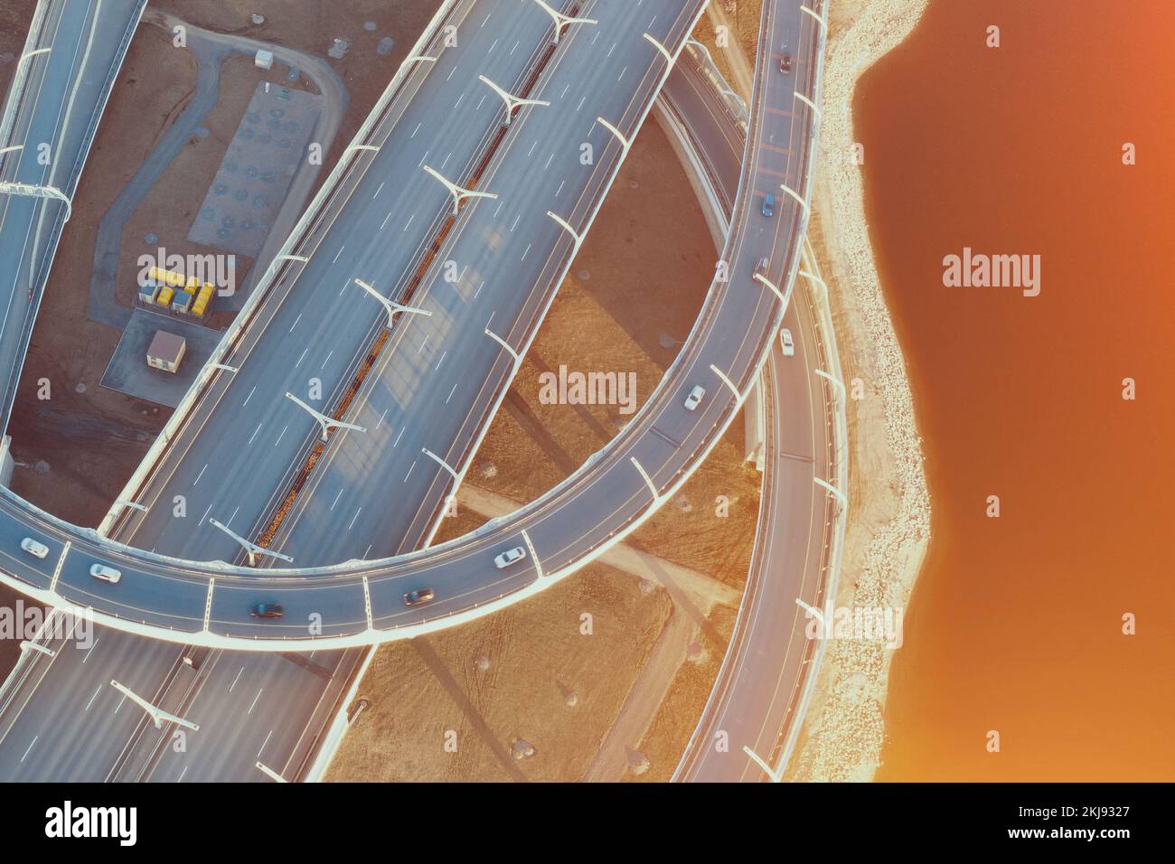 Aerial sunset view busy freeway hi-res stock photography and images - Alamy