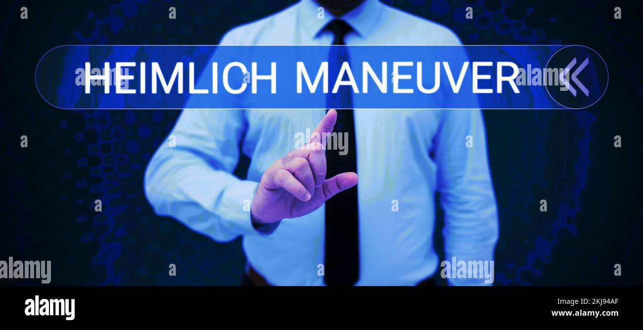 Inspiration showing sign Heimlich Maneuver. Business concept ...