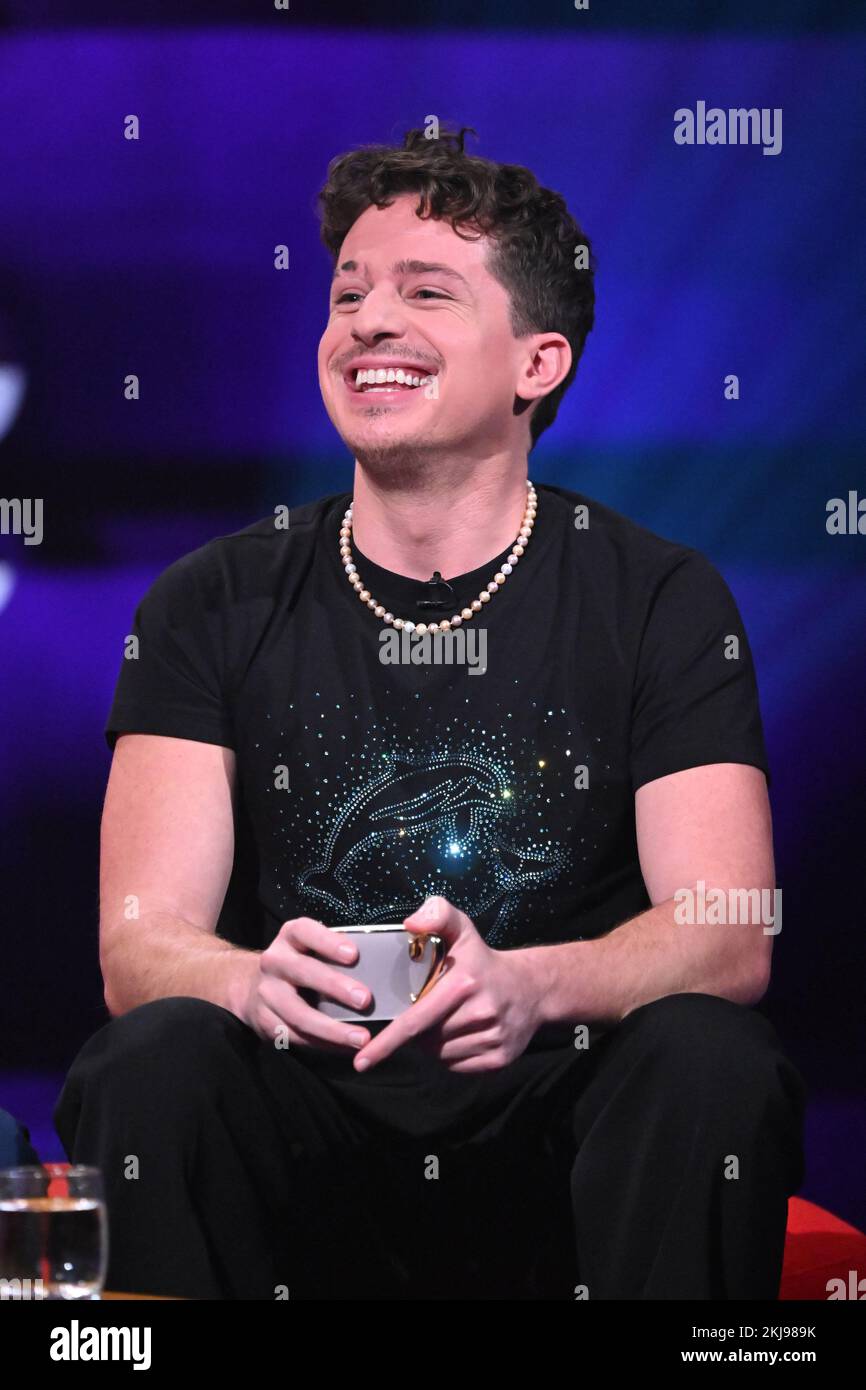 EDITORIAL USE ONLY Charlie Puth during filming for the Graham Norton ...