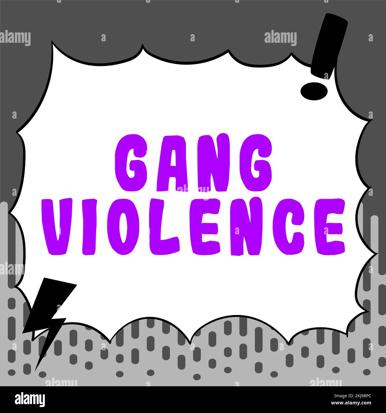 Sign displaying Gang Violence. Business idea infringement of the laws ...