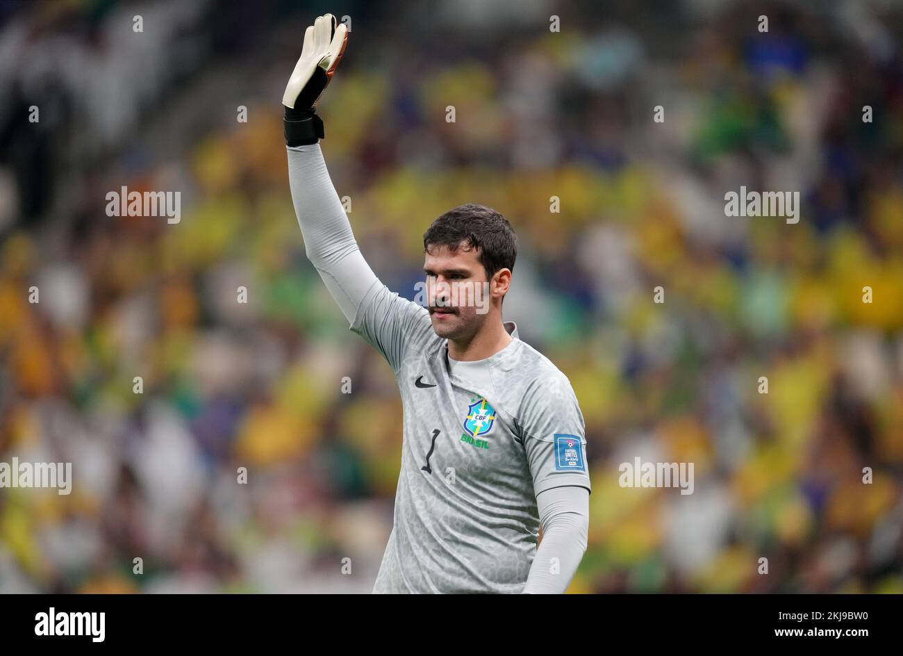 Brazil goalkeeper Alisson during the FIFA World Cup Group G match at ...