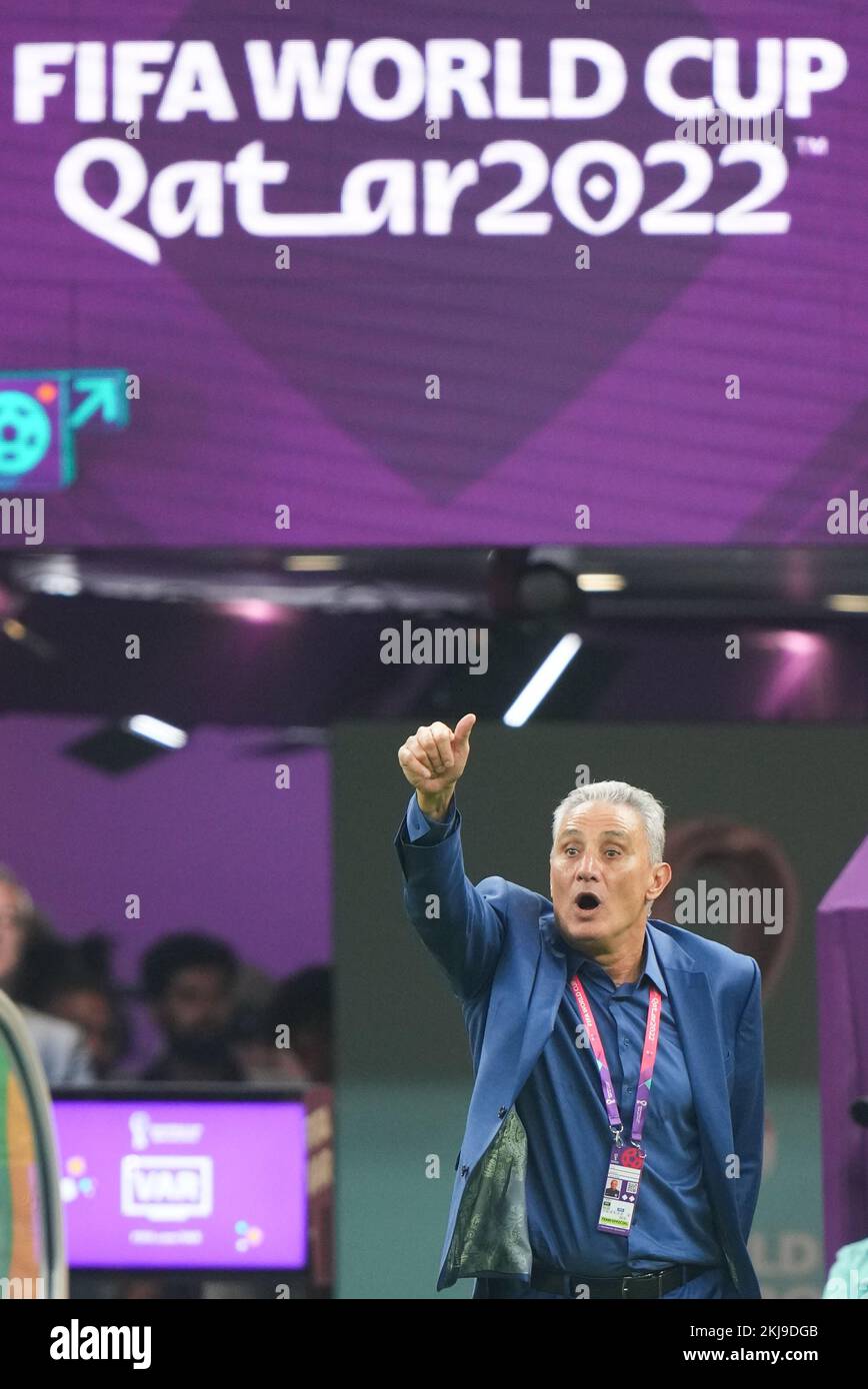 Brazil manager Tite on the touchline during the FIFA World Cup Group G ...