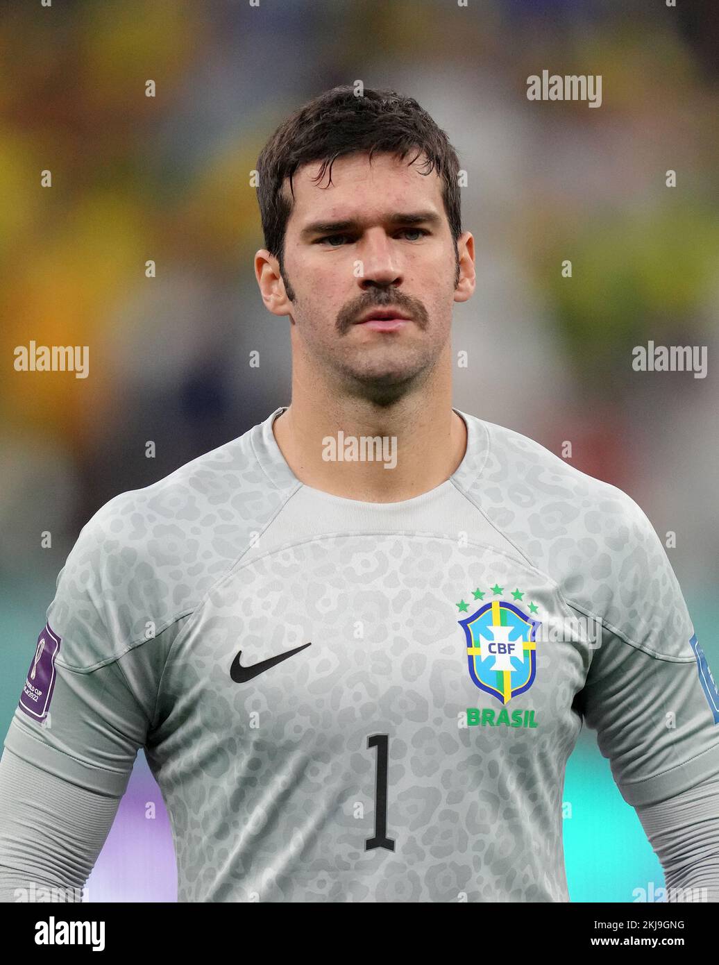 Brazil goalkeeper Alisson before the FIFA World Cup Group G match at ...