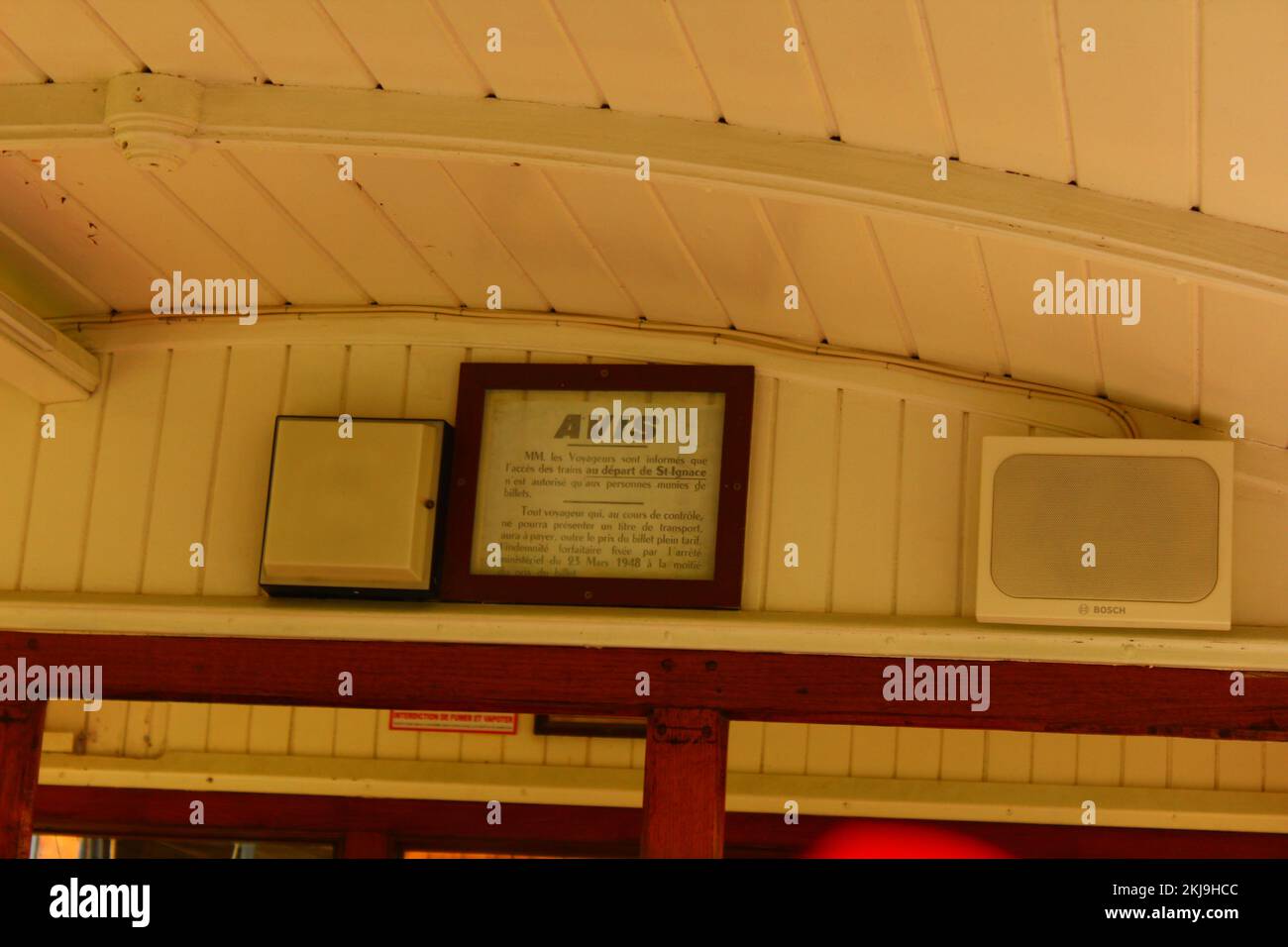 Warning informing about the fine in case of traveling without a valid ...