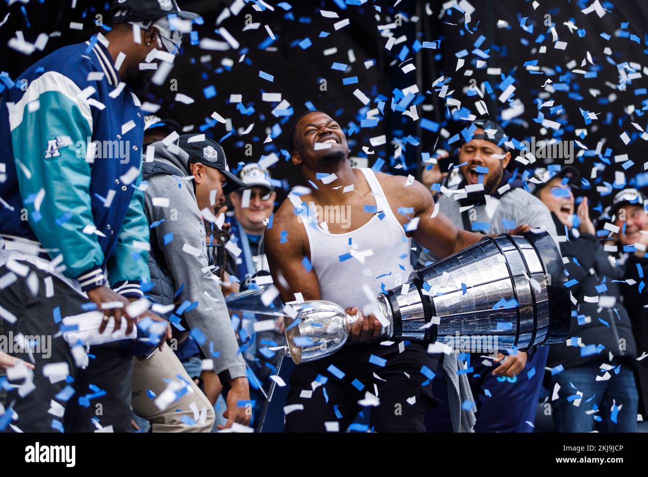 Toronto, Canada. 24th Nov, 2022. Henoc Muamba, the Grey CUP MVP of the ...