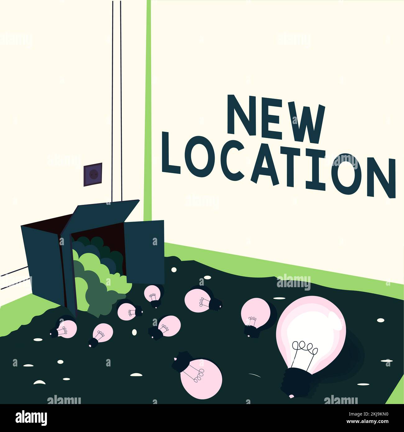 Text showing inspiration New Location, Business overview Get located on ...