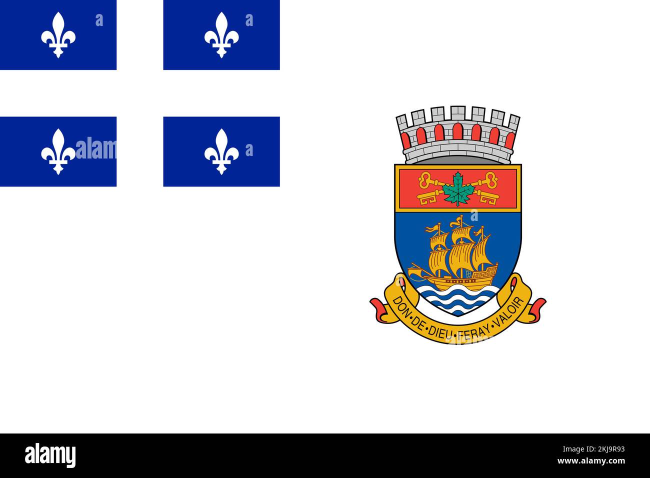 Top view of flag Quebec City 1967 1987 Canada. Canadian travel and ...