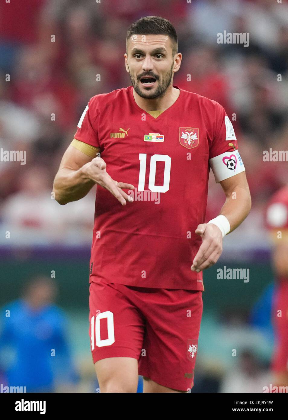 Serbia’s Dusan Tadic during the FIFA World Cup Group G match at the ...