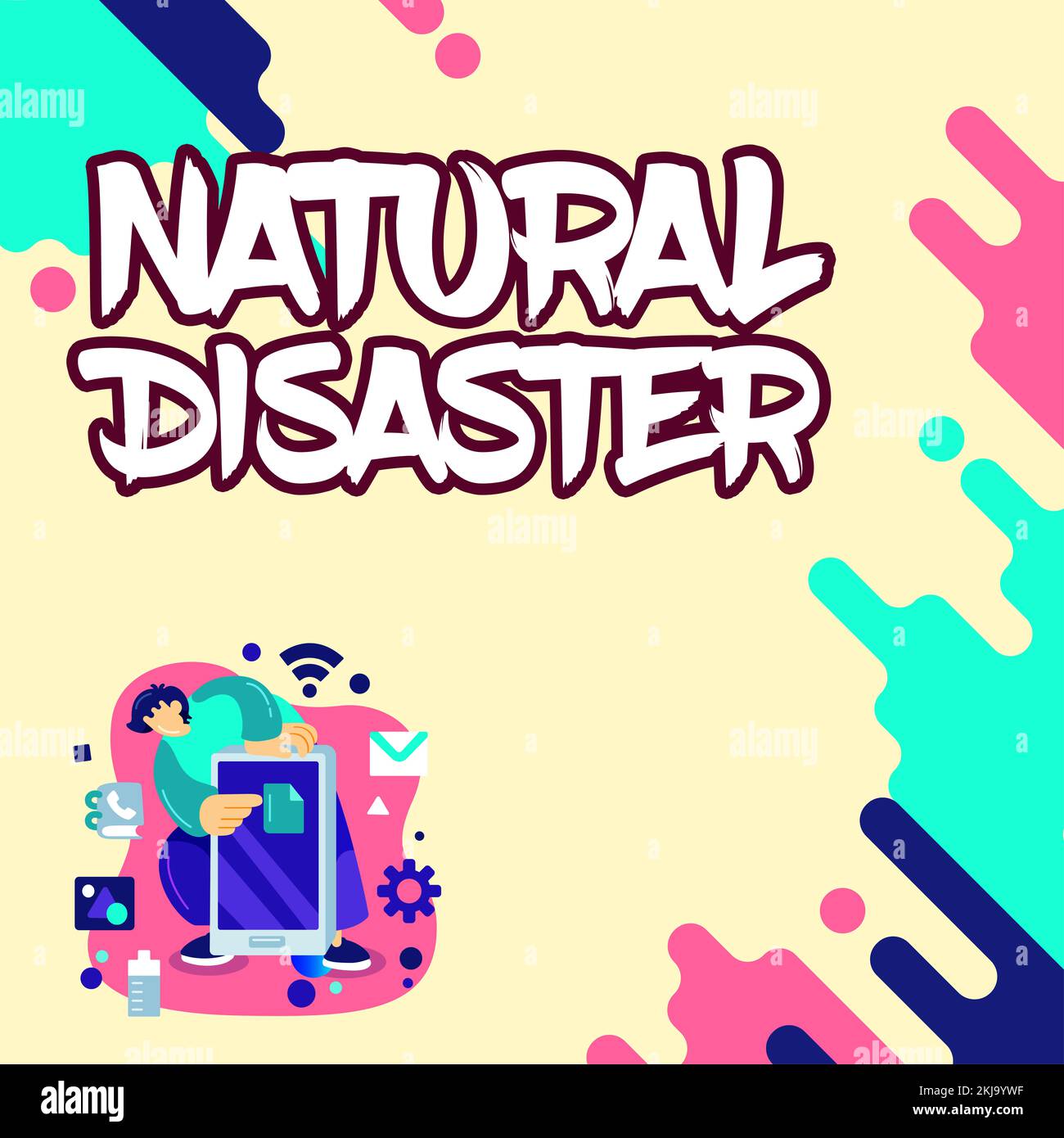 Text sign showing Natural Disaster. Concept meaning occurring in the ...