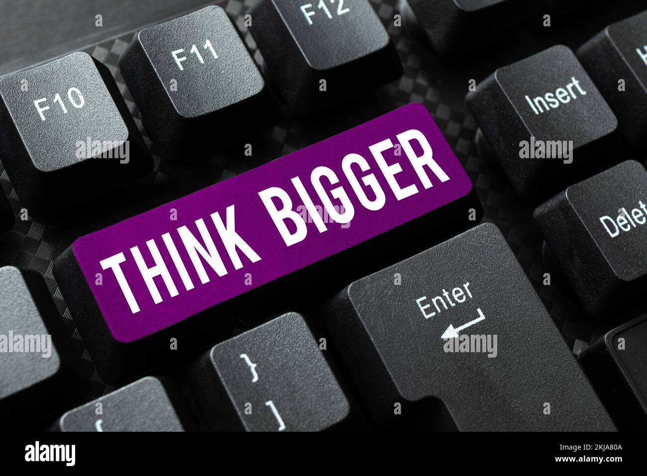 Conceptual caption Think Bigger. Business approach being able to dream ...