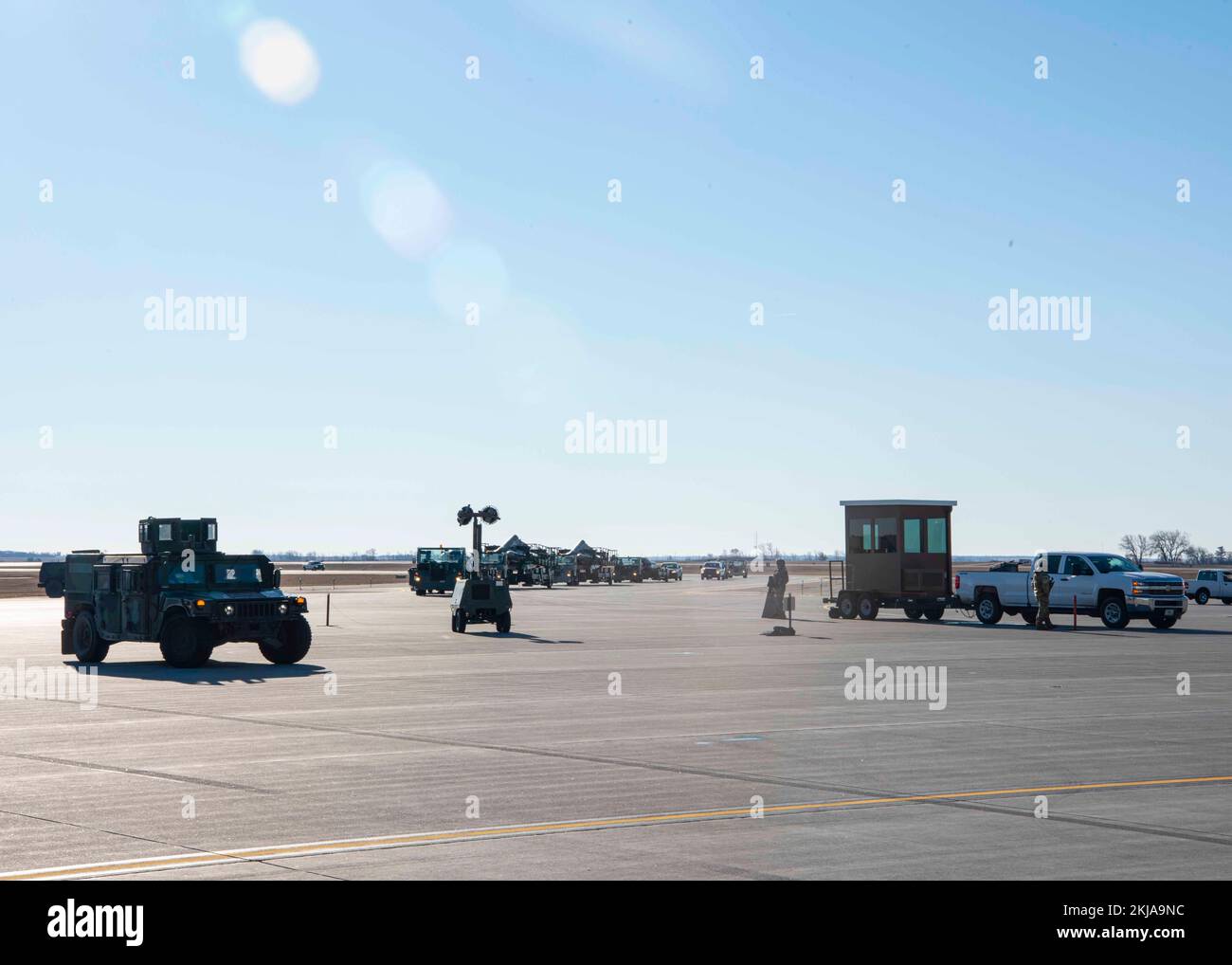5th Security Forces Squadron Airmen protect a convoy during Exercise ...