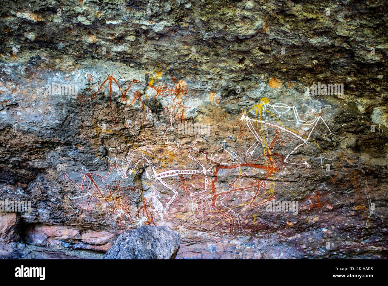View of a scene of Aboriginal folklore, showing Mimih Spirits or fairy ...