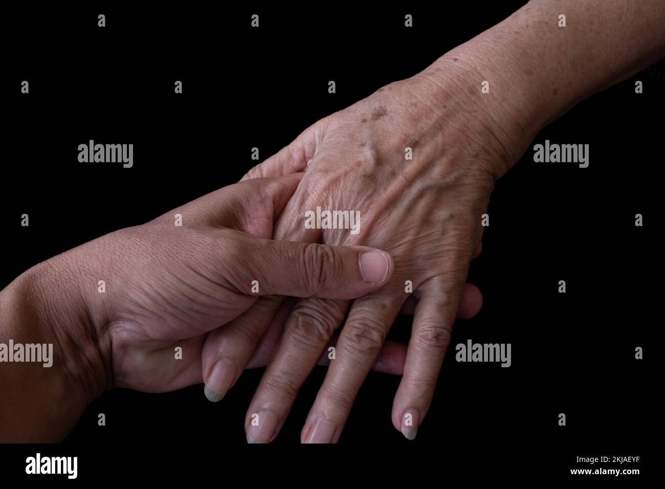 Mother and son hand in hand, family and emotional bonding. A sign of ...