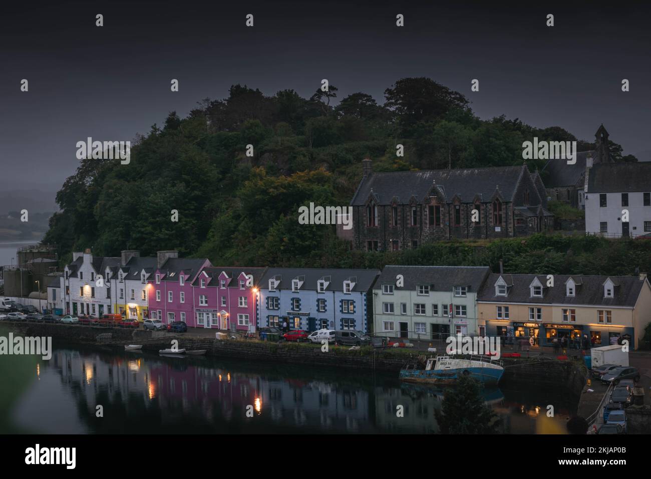 Portree bay at dark, Isle of Skye, Scotland Stock Photo - Alamy