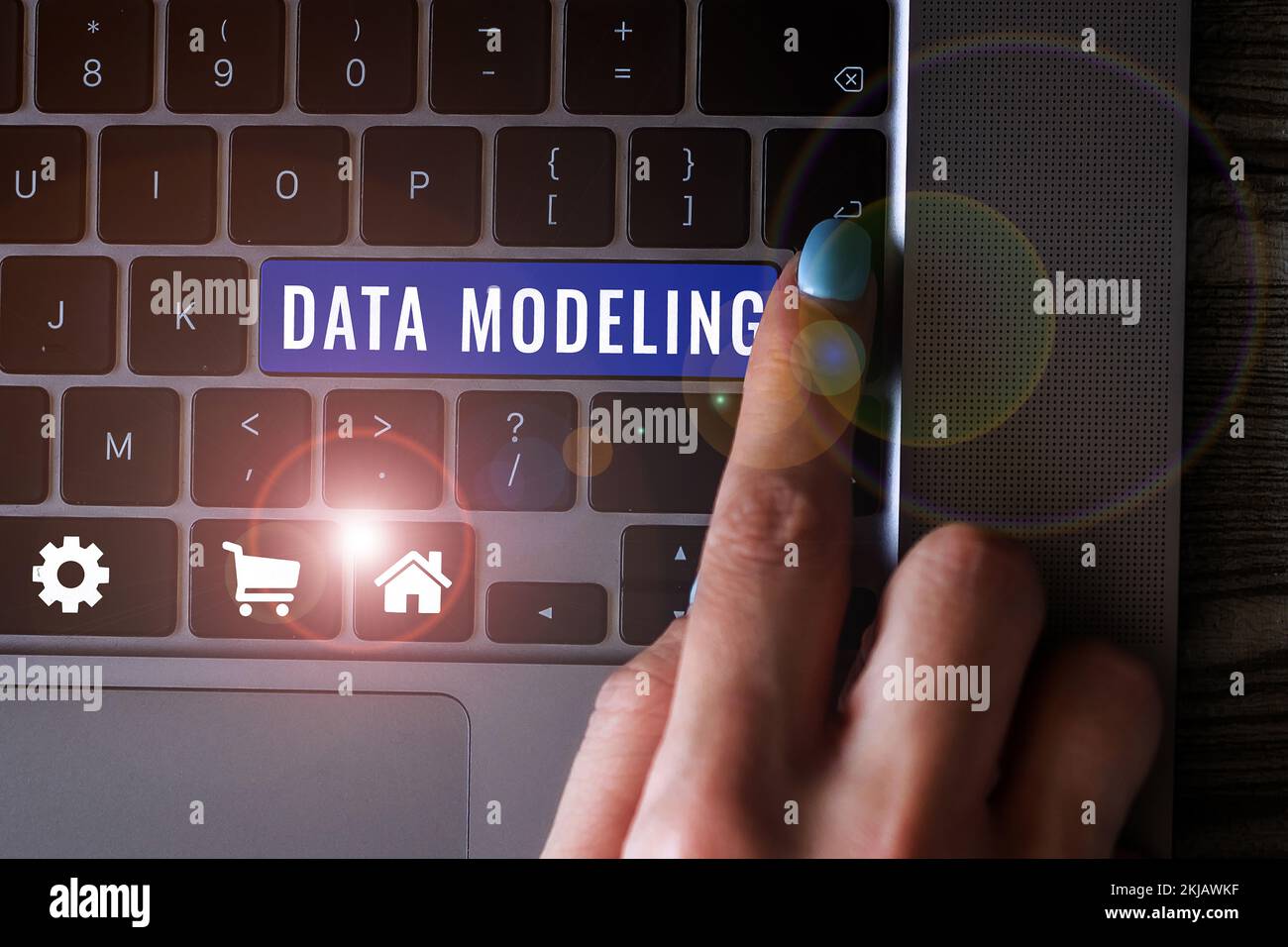 Sign displaying Data Modeling. Concept meaning process of transferring data between data storage ...
