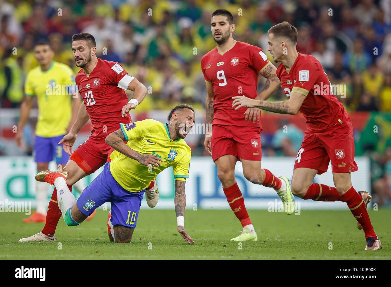 Lusail, Qatar. 24th Nov, 2022. NEYMAR of Brazil with TADIC Dusan ...