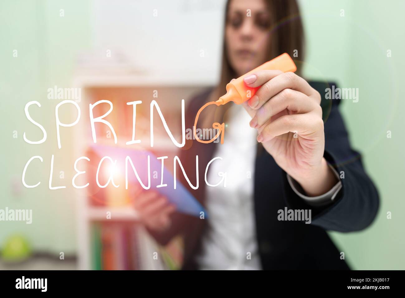 Conceptual caption Spring Cleaning, Word for practice of thoroughly ...