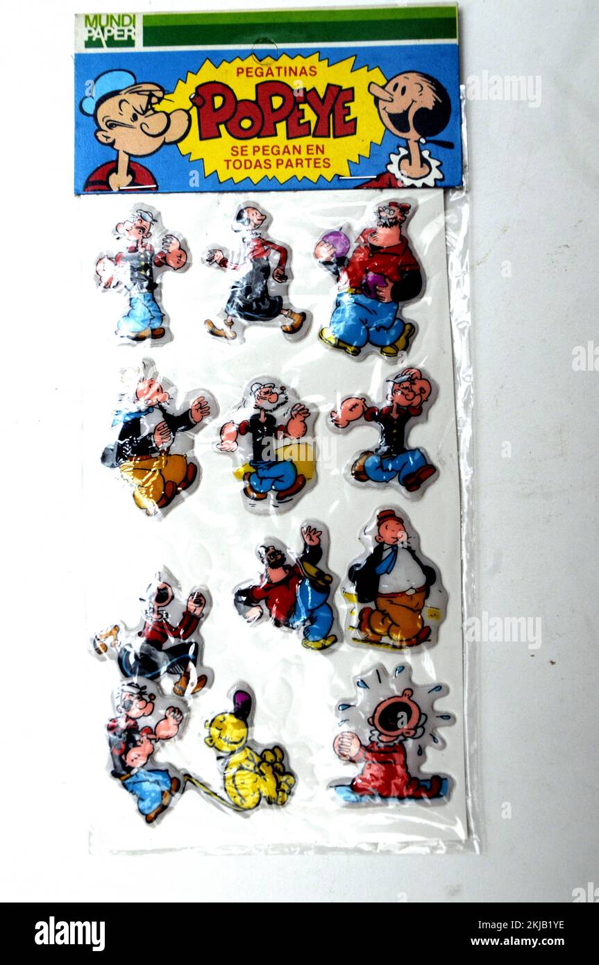 stickers of characters from the comic Popeye the sailor, Brutus, Olivia ...