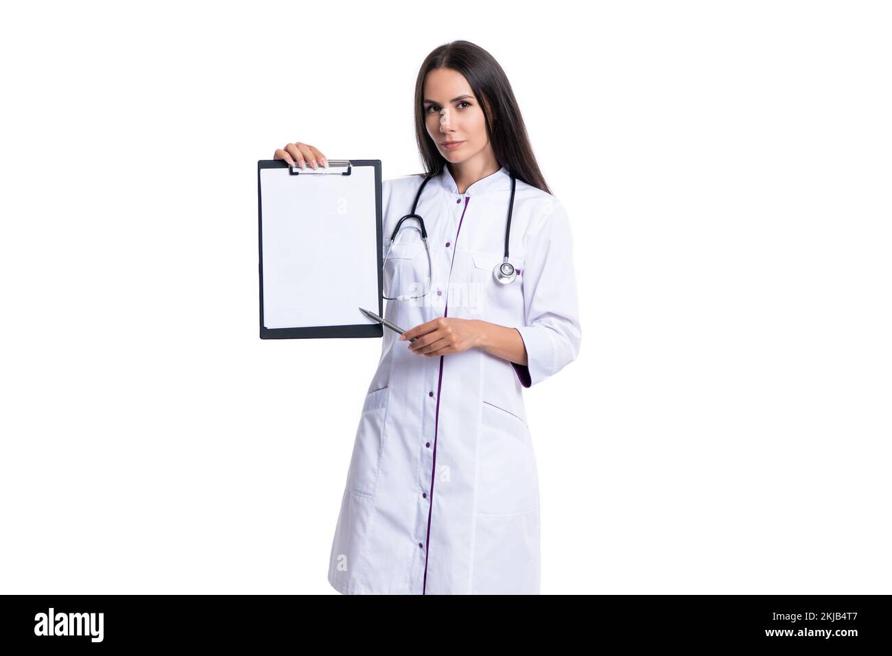 doctor showing anamnesis in studio with copy space. photo of doctor ...