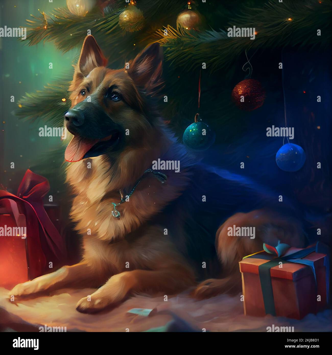 Dog next to a tree hi-res stock photography and images - Alamy