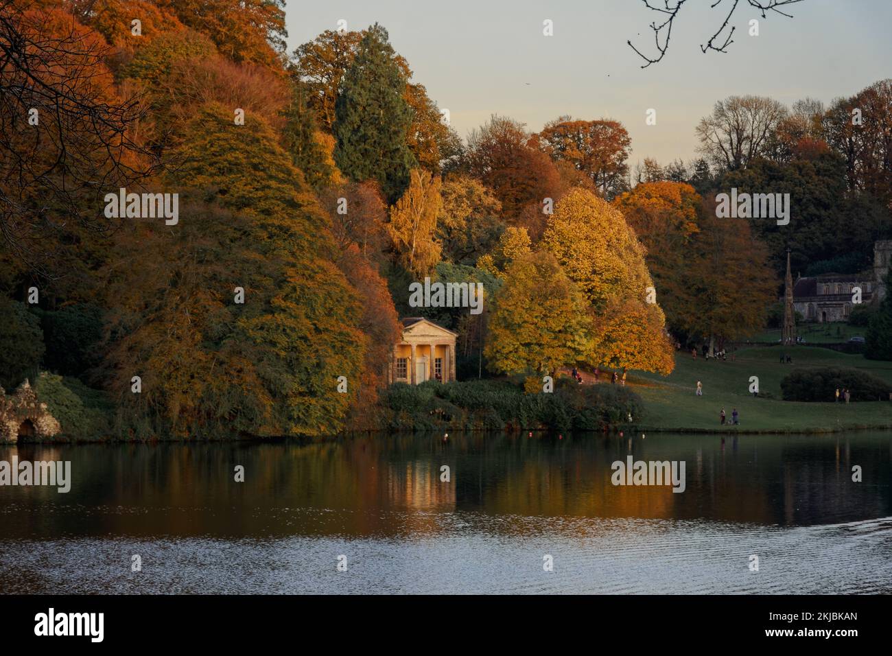 Stourhead autumn sunset Stock Photo - Alamy