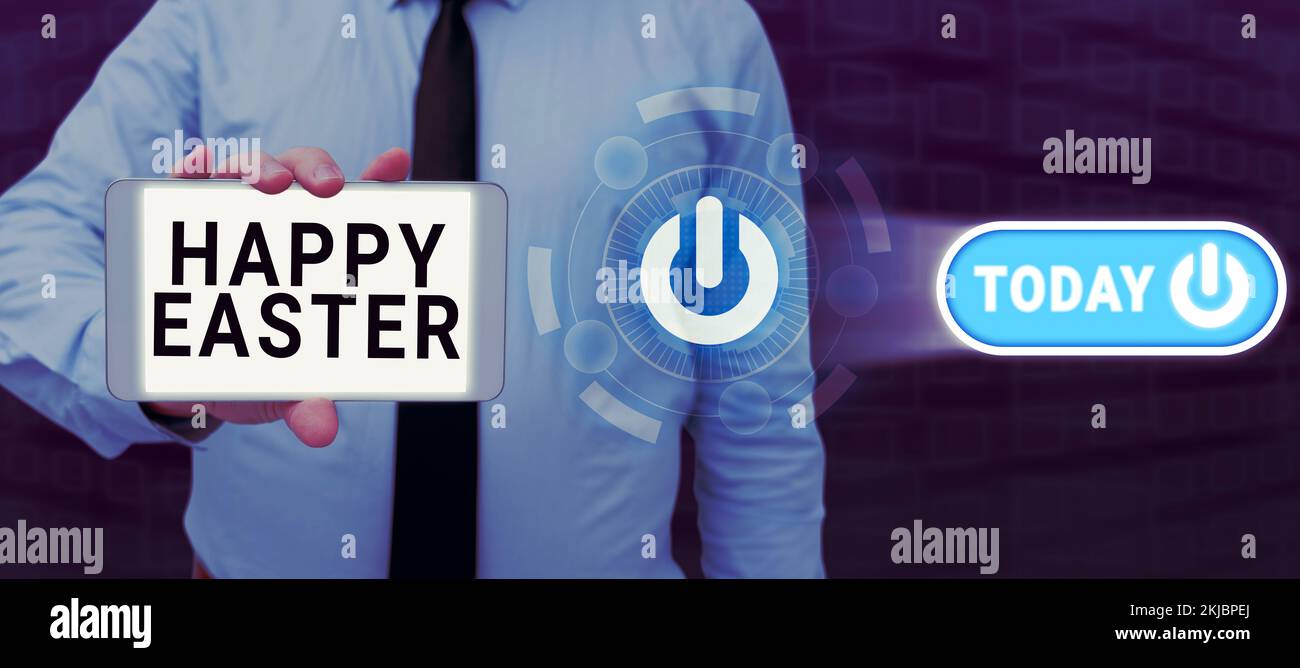 Inspiration showing sign Happy Easter, Concept meaning Christian feast ...