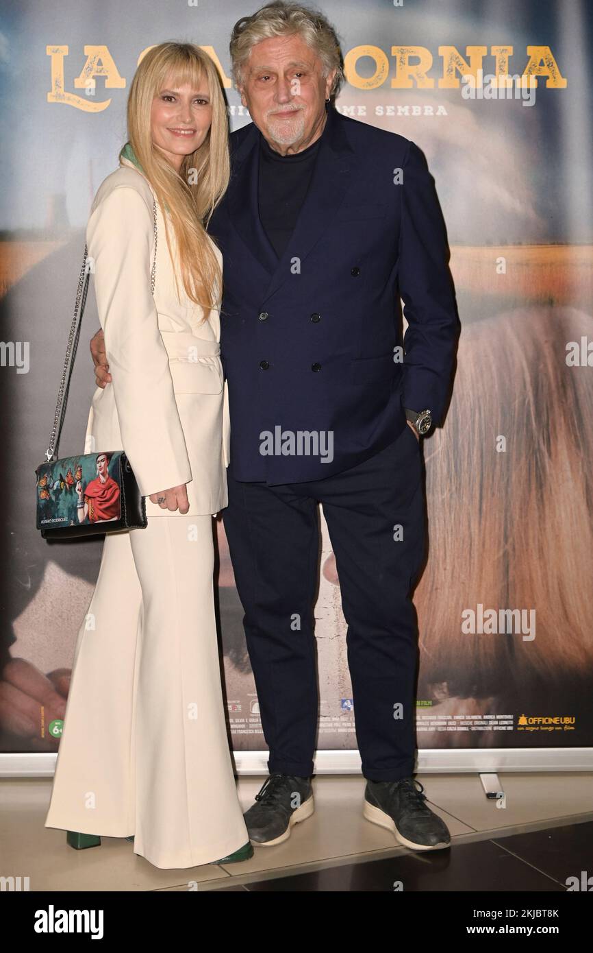 Nicole Moscariello (l) and Andrea Roncato (r) attend the premiere of ...