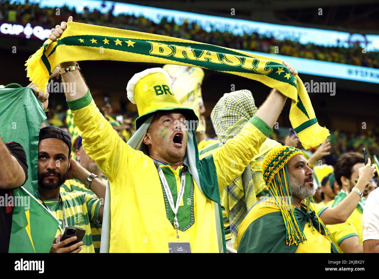LUSAIL CITY - Supporters of Brazil during the FIFA World Cup Qatar 2022 ...