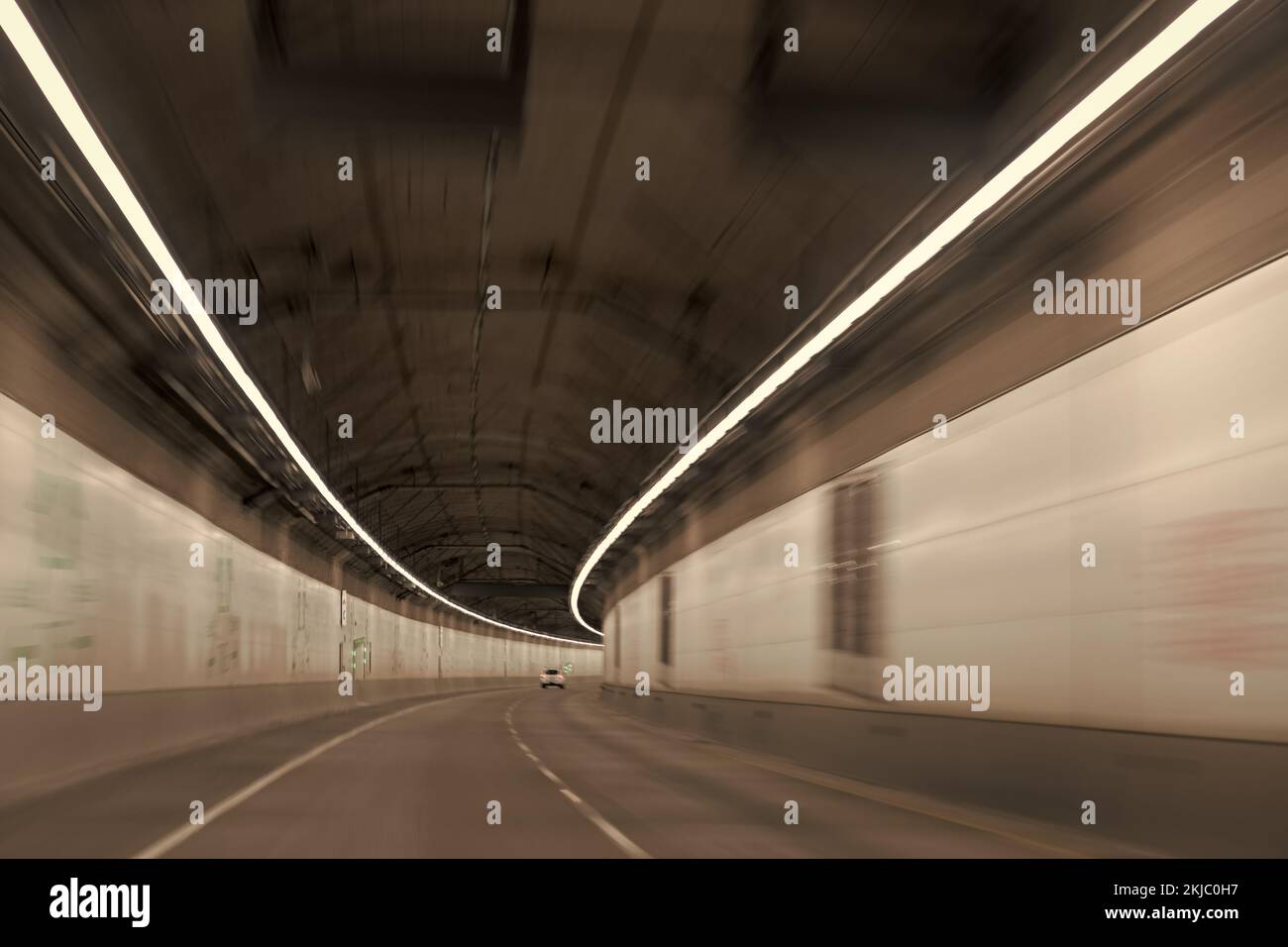 modern underground tunnel. gray road tunnel. city underground bridge ...