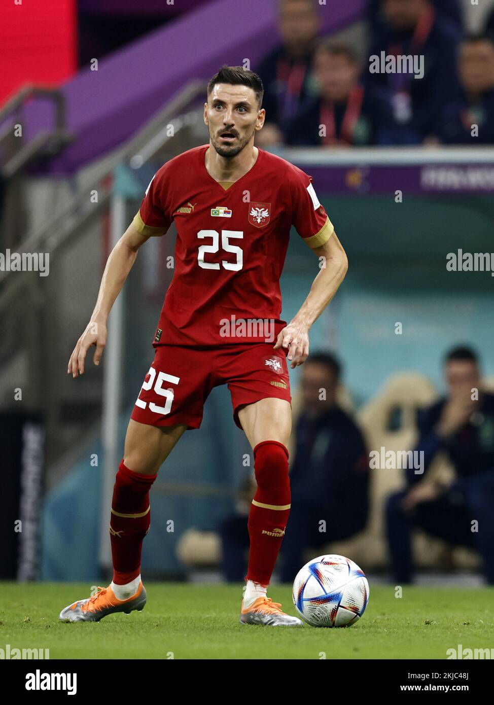 LUSAIL CITY - Ivan Ilic of Serbia during the FIFA World Cup Qatar 2022 group G match between ...