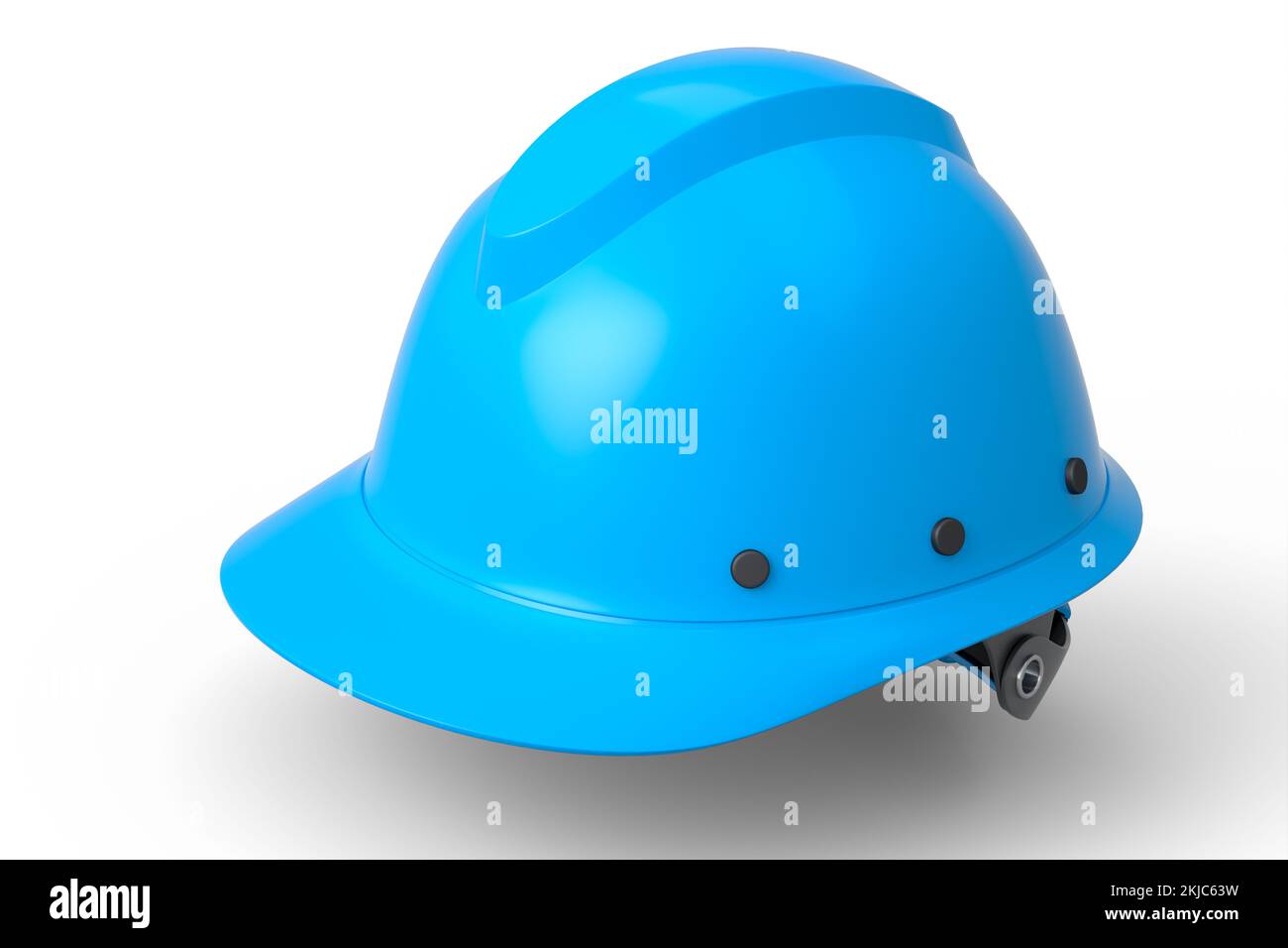 Blue safety helmet or hard cap isolated on white background. 3d render ...