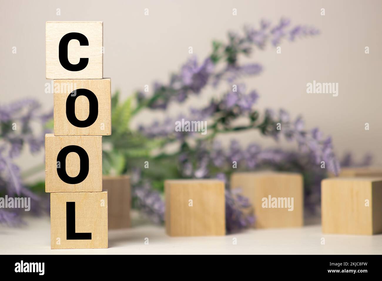 word cool made of jce block isolated on the white background Stock ...