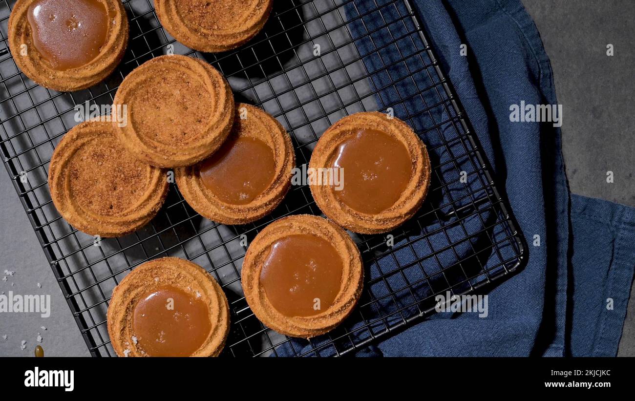 Caramel cookies flowing out oven hi-res stock photography and images ...