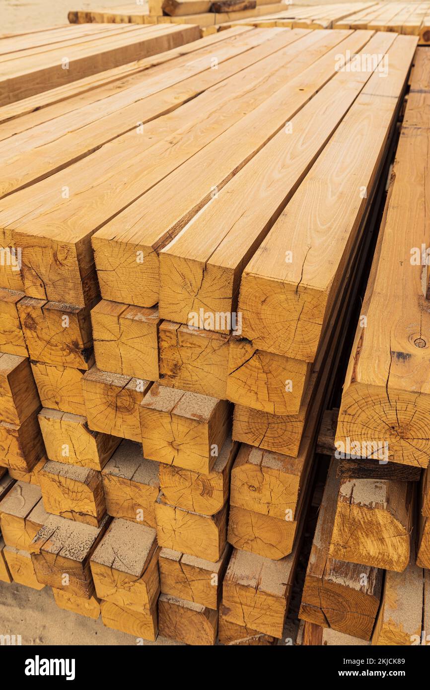 background of a stack of rectangular lumber Stock Photo - Alamy
