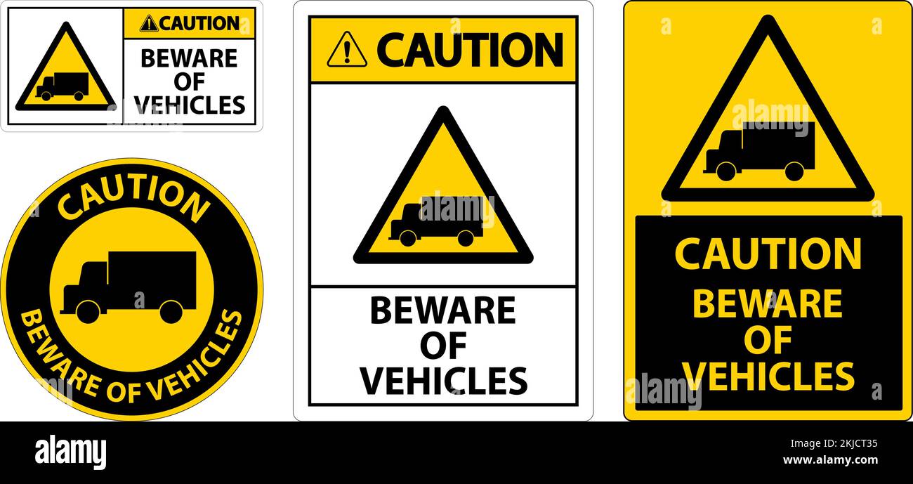 Warning sign beware construction vehicles hi-res stock photography and ...