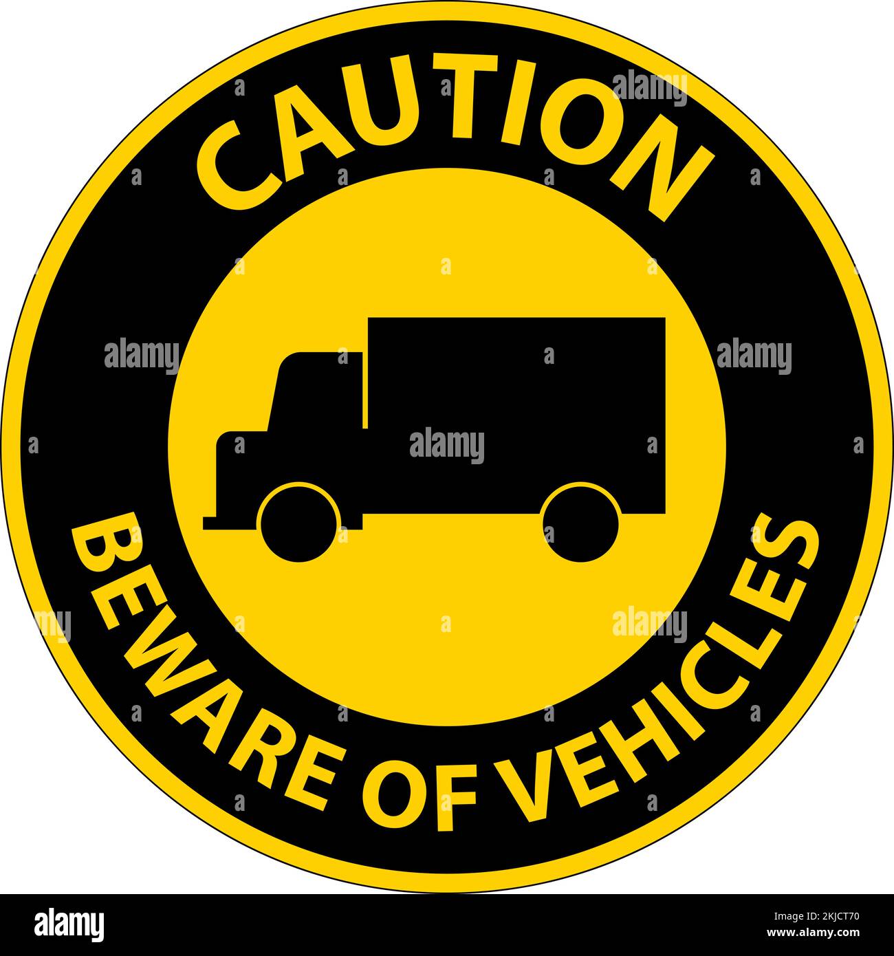 Caution Beware of Vehicles Sign On White Background Stock Vector Image ...