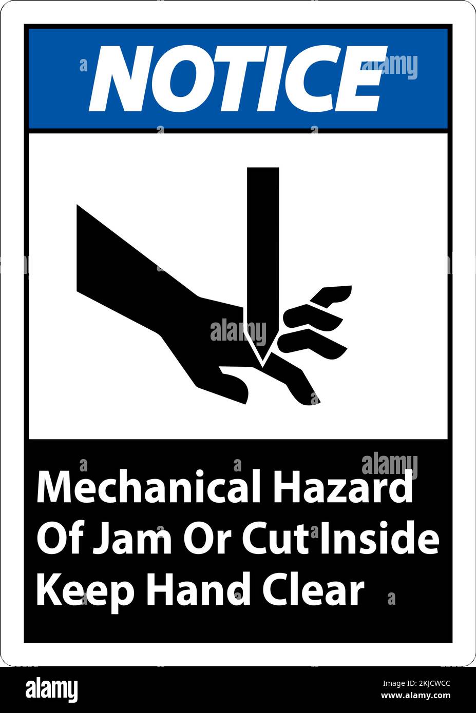 Notice Mechanical Hazard Of Jam Or Cut Inside Keep Hand Clear Stock ...