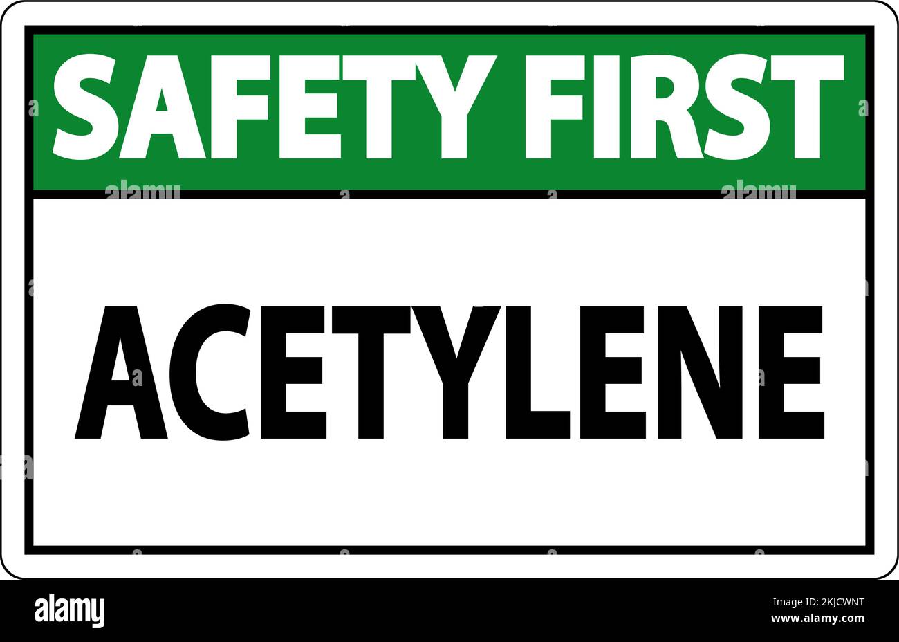 Safety First Acetylene Sign On White Background Stock Vector Image ...