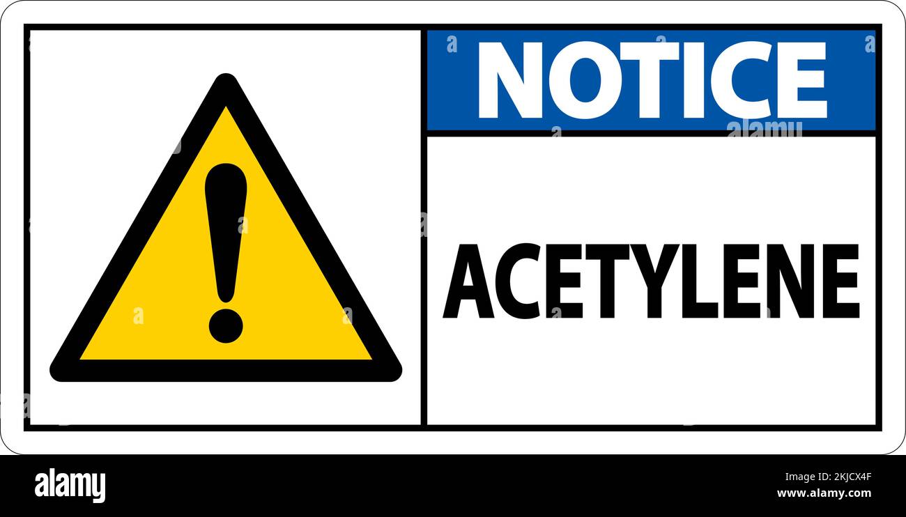 Notice Acetylene Sign On White Background Stock Vector Image & Art - Alamy
