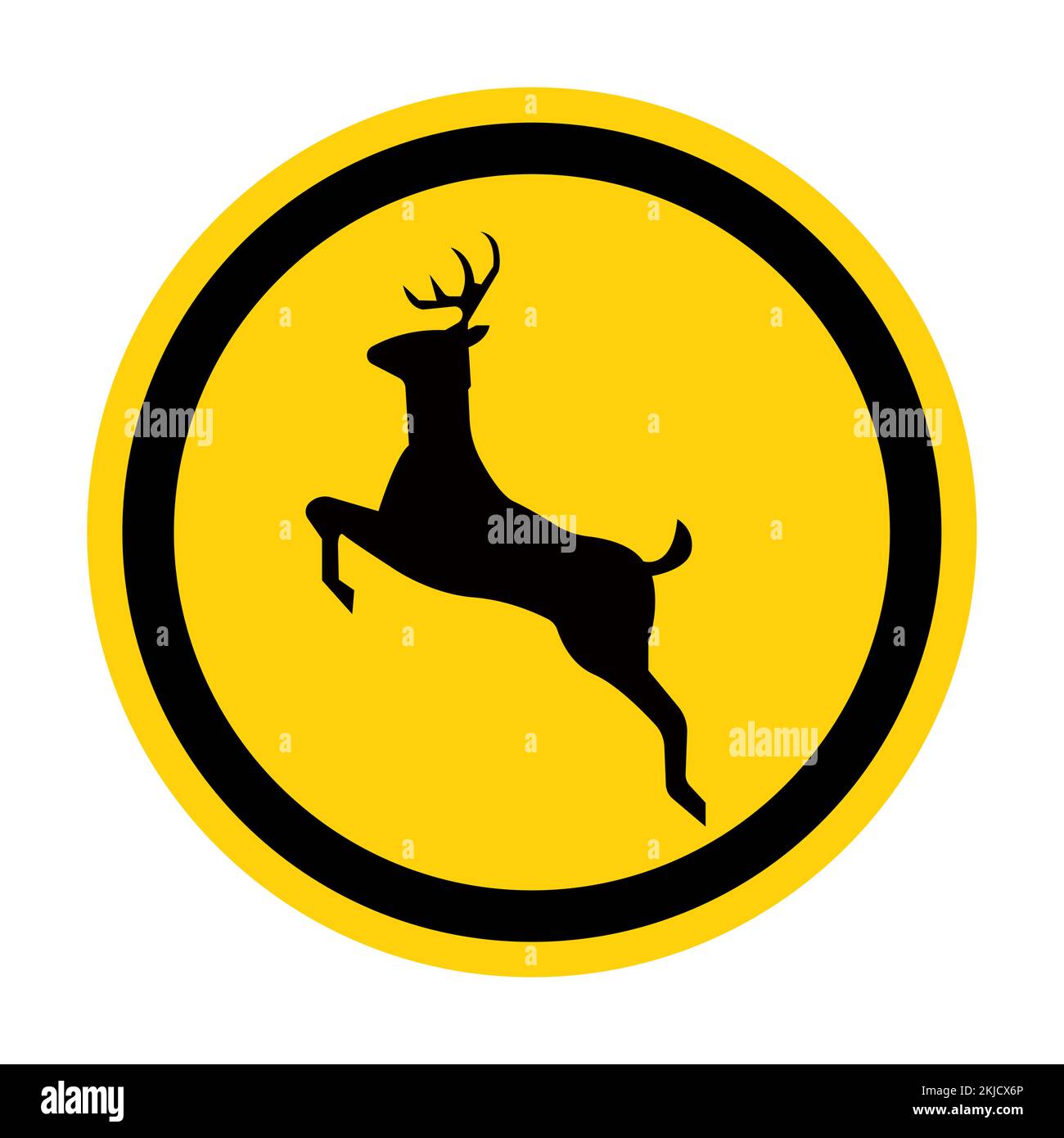 Deer Crossing Sign On White Background Stock Vector Image & Art - Alamy