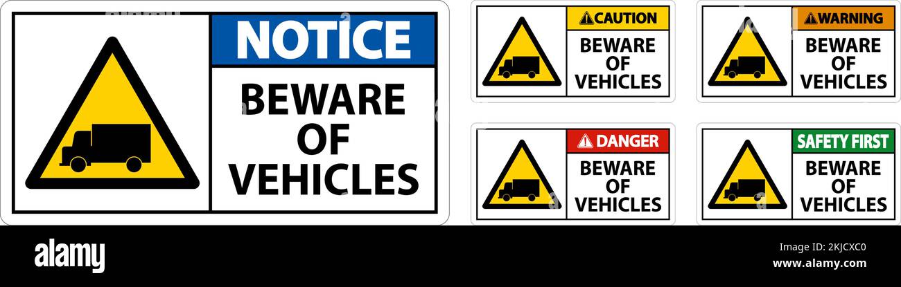Warning sign beware construction vehicles hi-res stock photography and ...