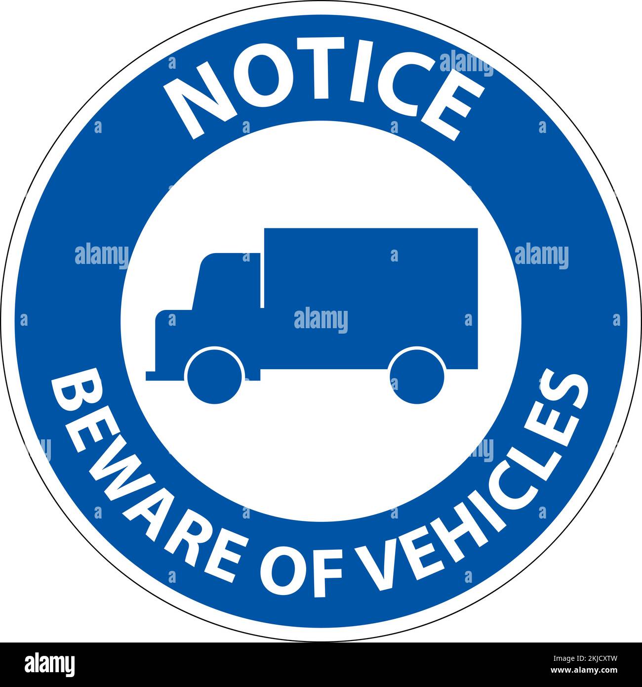 Notice Beware of Vehicles Sign On White Background Stock Vector Image ...