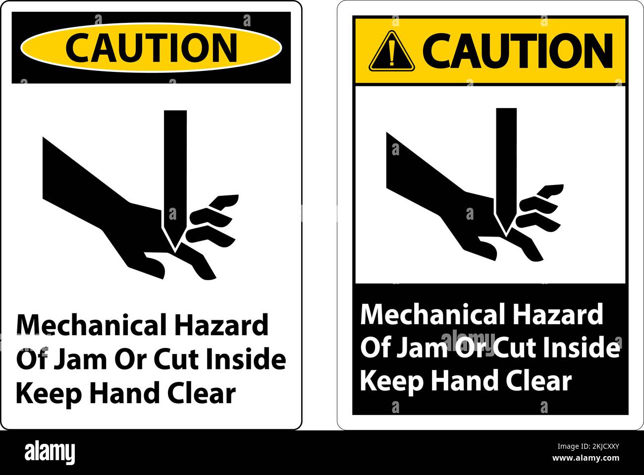 Caution Mechanical Hazard Of Jam Or Cut Inside Keep Hand Clear Stock ...