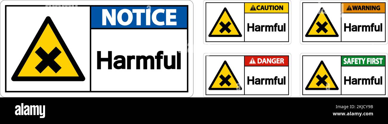 Harmful Warning Sign On White Background Stock Vector Image & Art - Alamy