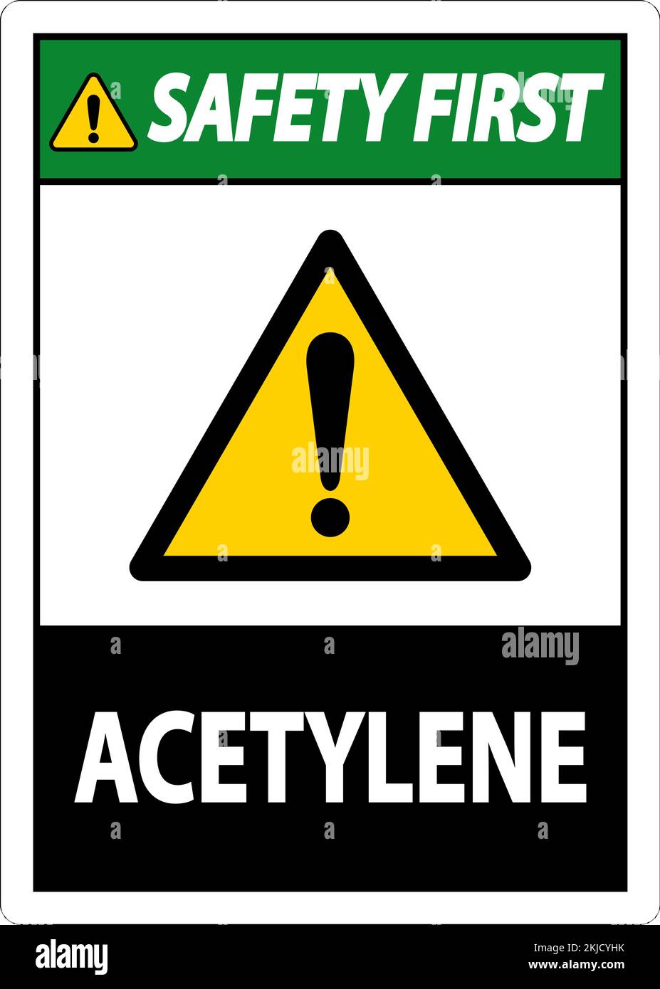 Safety First Acetylene Sign On White Background Stock Vector Image ...