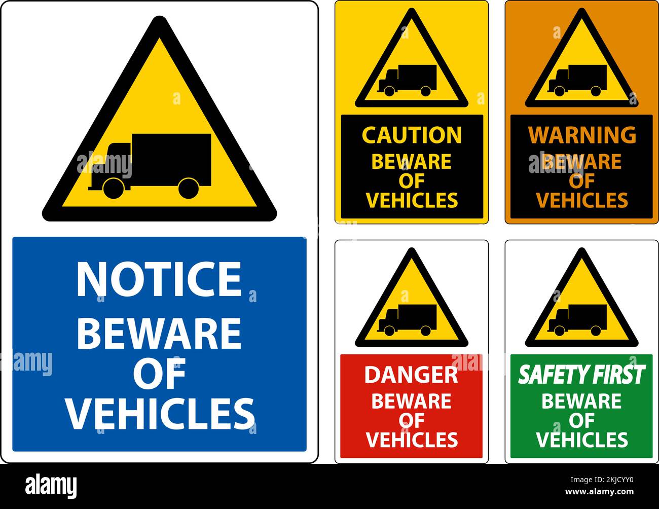 Beware of Vehicles Sign On White Background Stock Vector Image & Art ...